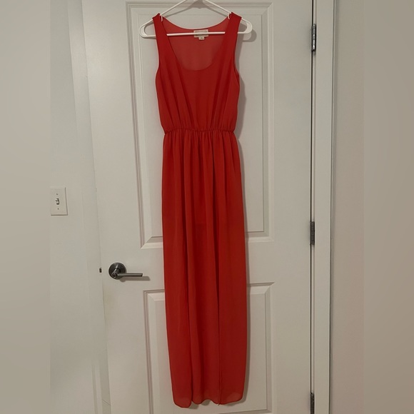 Dresses | Orange Sleeveless Small Maxi Dress | Poshmark